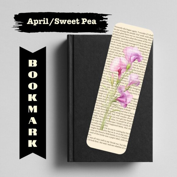 Other | April Sweet Pea Birth Month Flower Bookmark | Poshmark